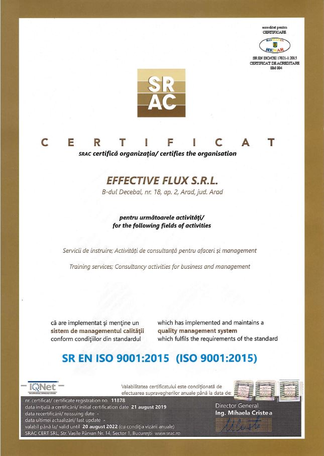 Certificare ISO 9001 :: Effective Flux