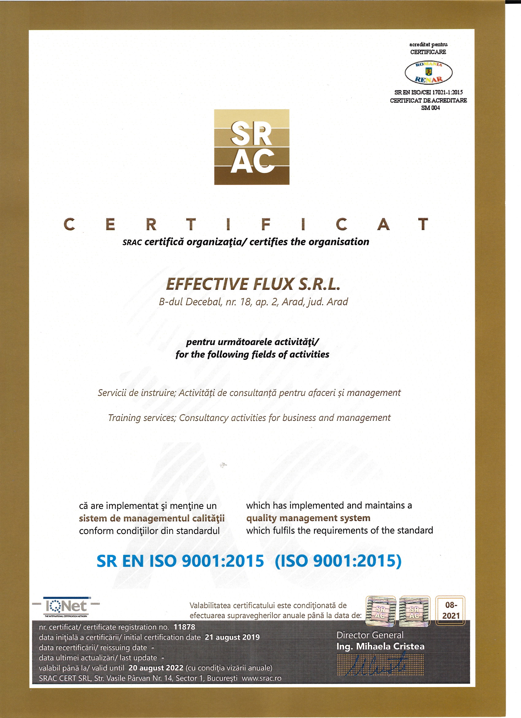 Certificare ISO 9001 :: Effective Flux